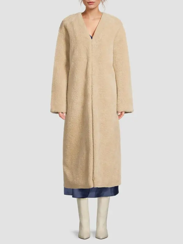 ET OCHS Jameson Collarless Faux Fur Coat