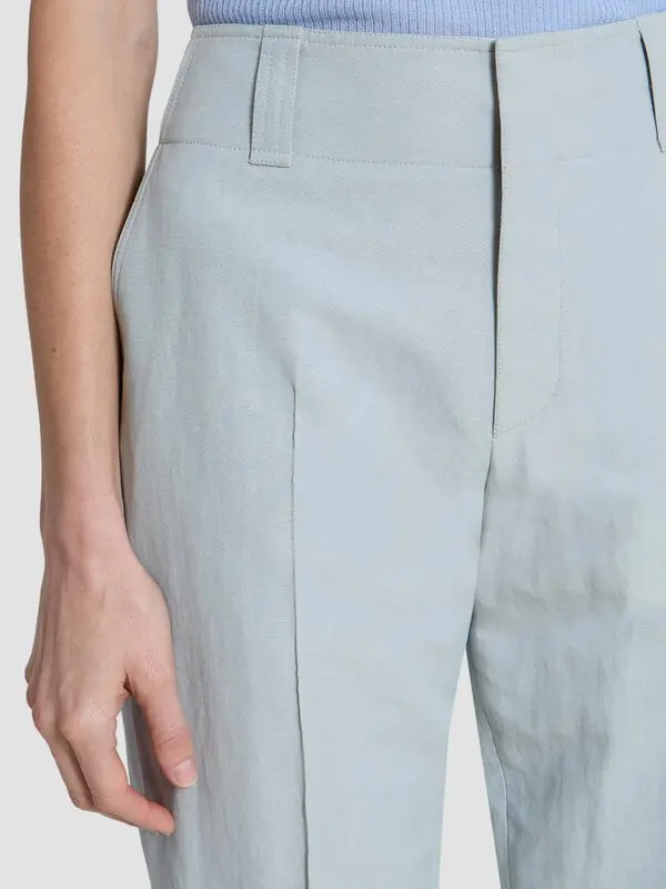 Chloé Linen-cotton Straight-leg Trousers
