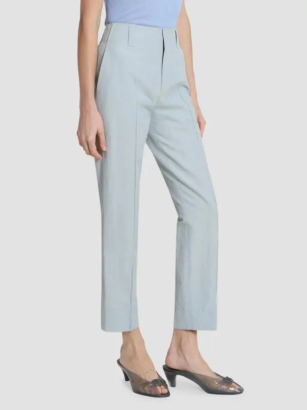 Chloé Linen-cotton Straight-leg Trousers