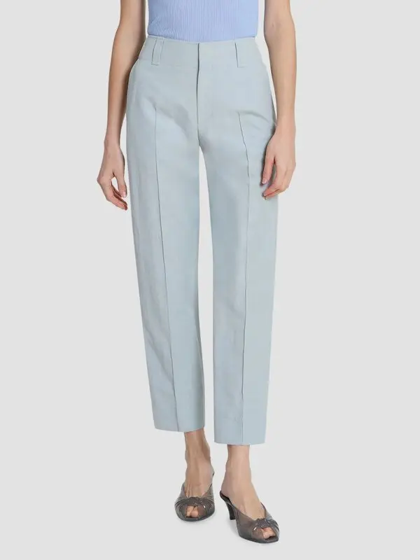 Chloé Linen-cotton Straight-leg Trousers