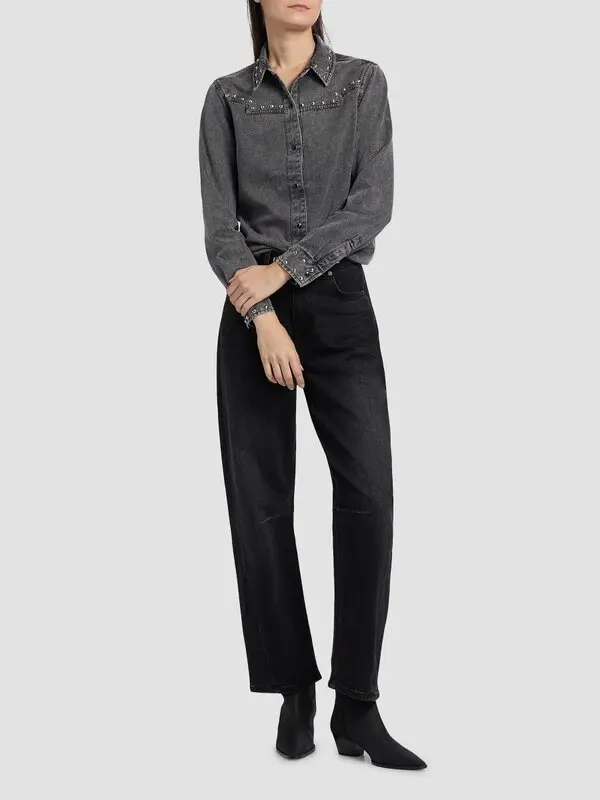 Rails Vinea Studded Point-collar Denim Shirt