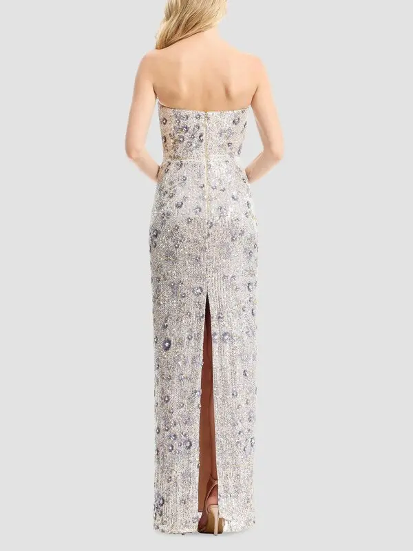 Dress The Population Teresa 3d Flowers Sequin-embellished Column Gown