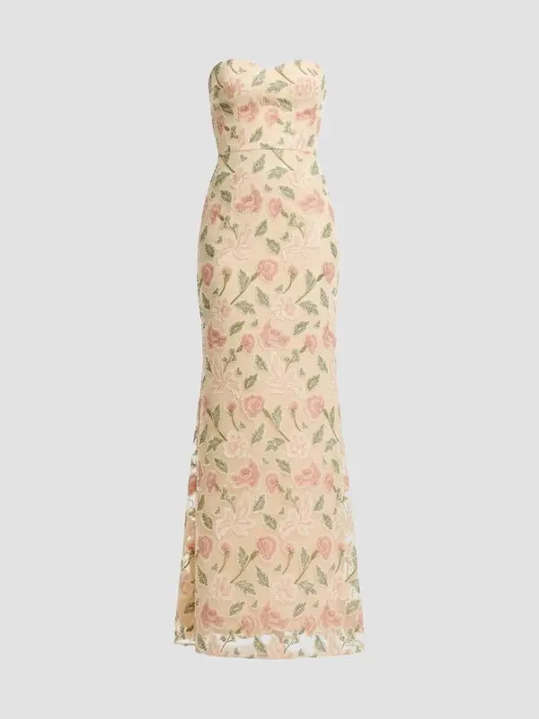 Dress The Population Sheridan Floral Strapless Mermaid Gown