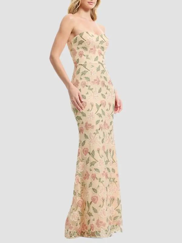 Dress The Population Sheridan Floral Strapless Mermaid Gown