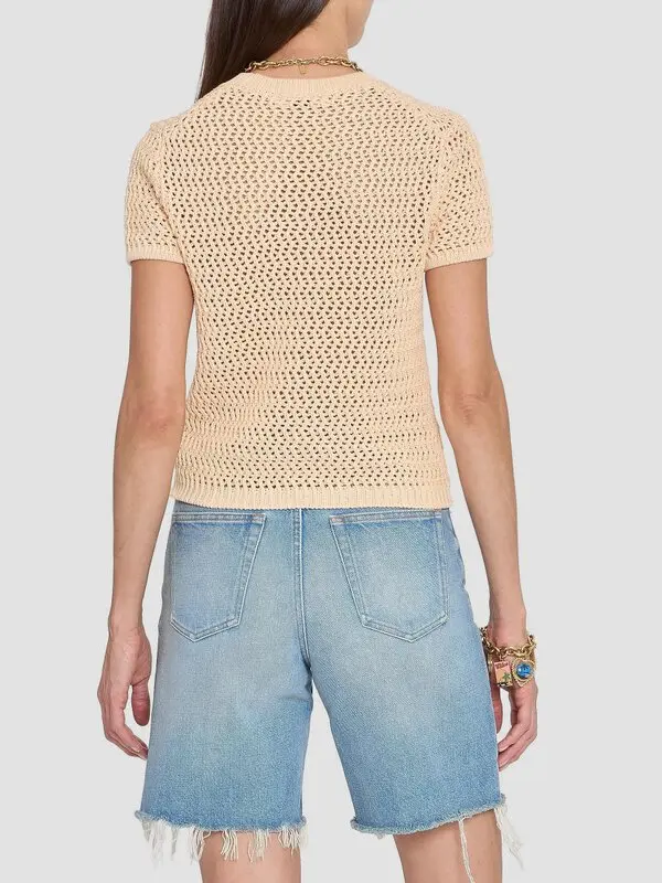 Chloé La Plage Logo-embroidered Crochet Cotton Top