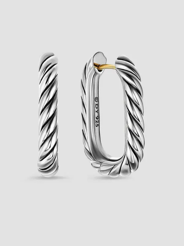 David Yurman Madison Cable Hoop Earrings In Sterling 24.3mm