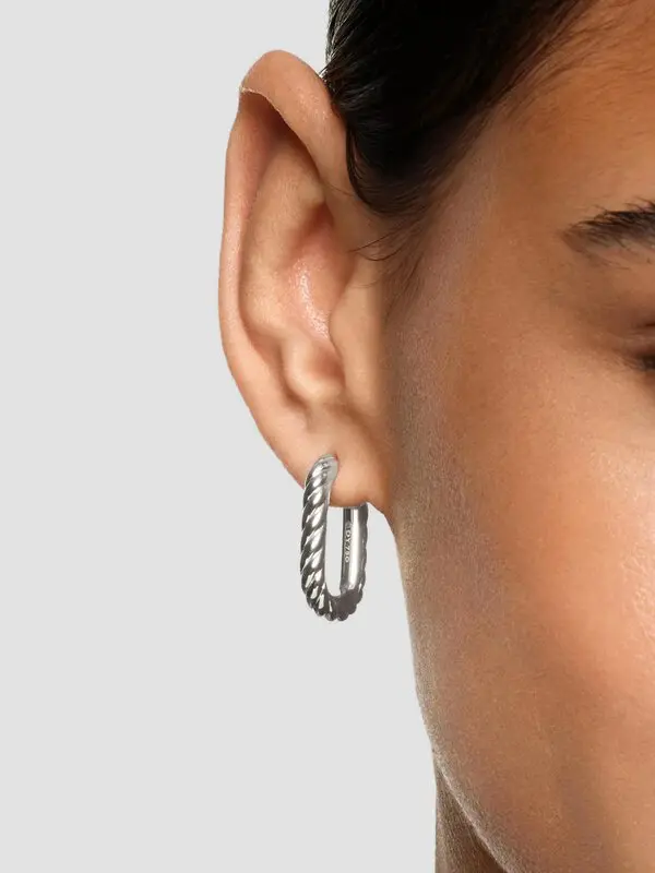 David Yurman Madison Cable Hoop Earrings In Sterling 24.3mm