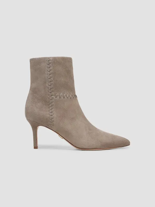Veronica Beard Lisa 70mm Whipstitch Suede Boots - Bark