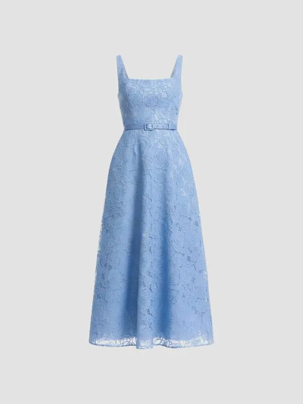 Dress The Population Shelby Lace Midi-dress - Sky