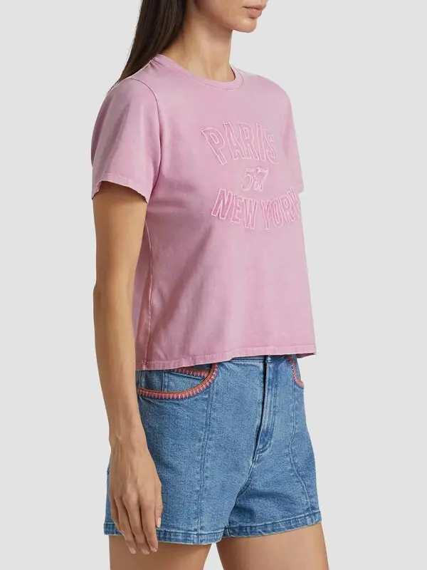 Cinq À Sept Logo Stretch-cotton T-shirt