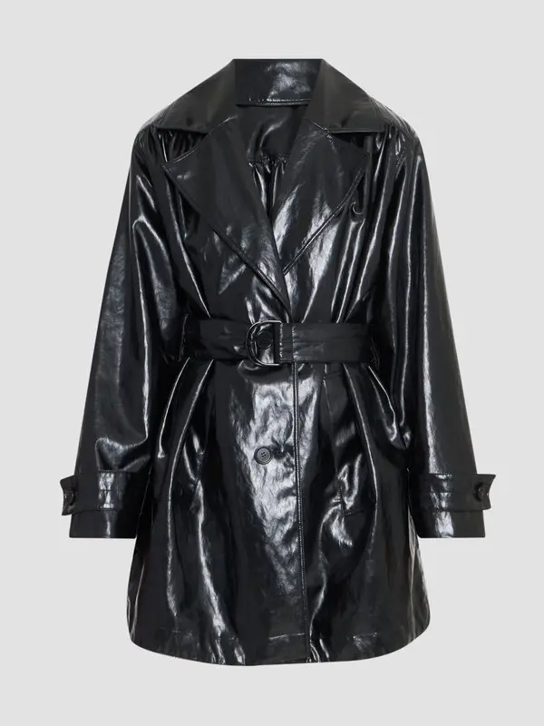 Chloé Coated Trench Mini Dress - Black