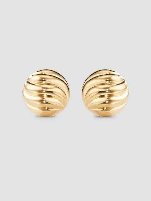David Yurman Sculpted Cable Stud Earrings In 18k Yellow 8mm