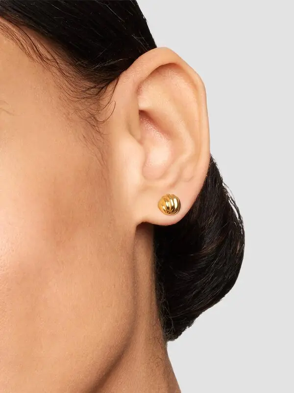 David Yurman Sculpted Cable Stud Earrings In 18k Yellow 8mm