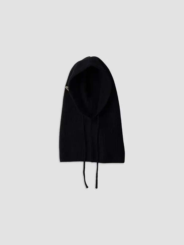 Prada Wool And Cashmere Knit Hood - Black