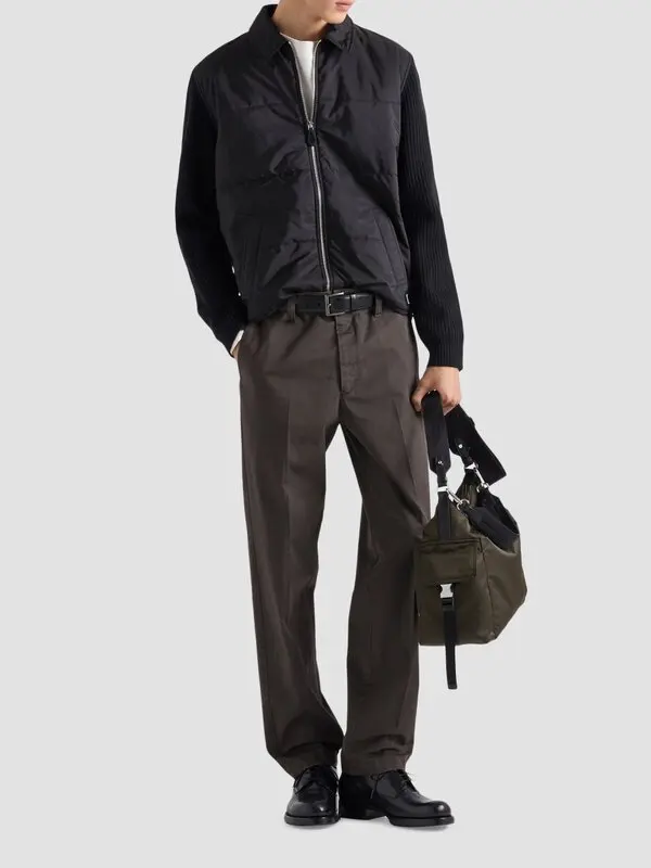 Prada Wool And Re-nylon Gabardine Cardigan