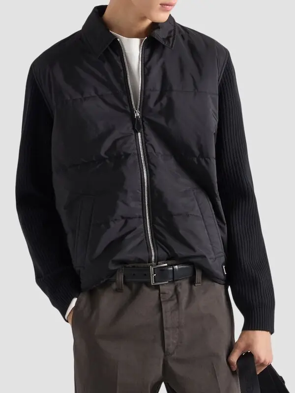 Prada Wool And Re-nylon Gabardine Cardigan