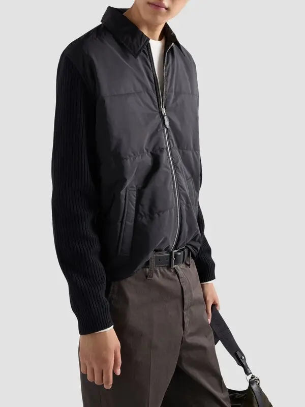 Prada Wool And Re-nylon Gabardine Cardigan