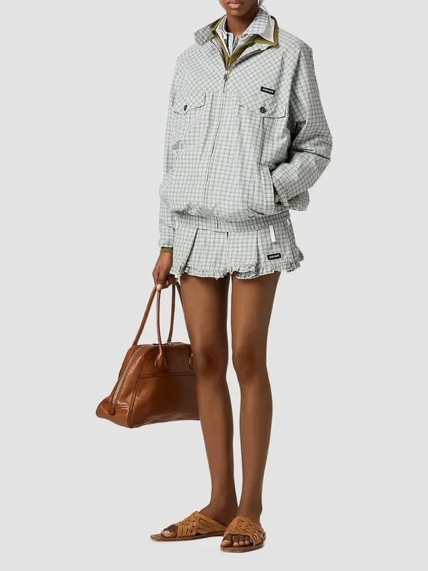 Miu Miu Pleated Check Mini Skirt