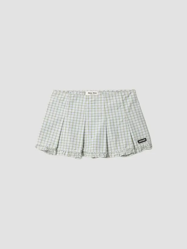 Miu Miu Pleated Check Mini Skirt - Multicolor