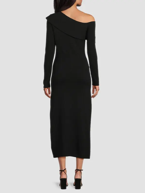 KAY UNGER Asymmetric Beaded Midi-dress
