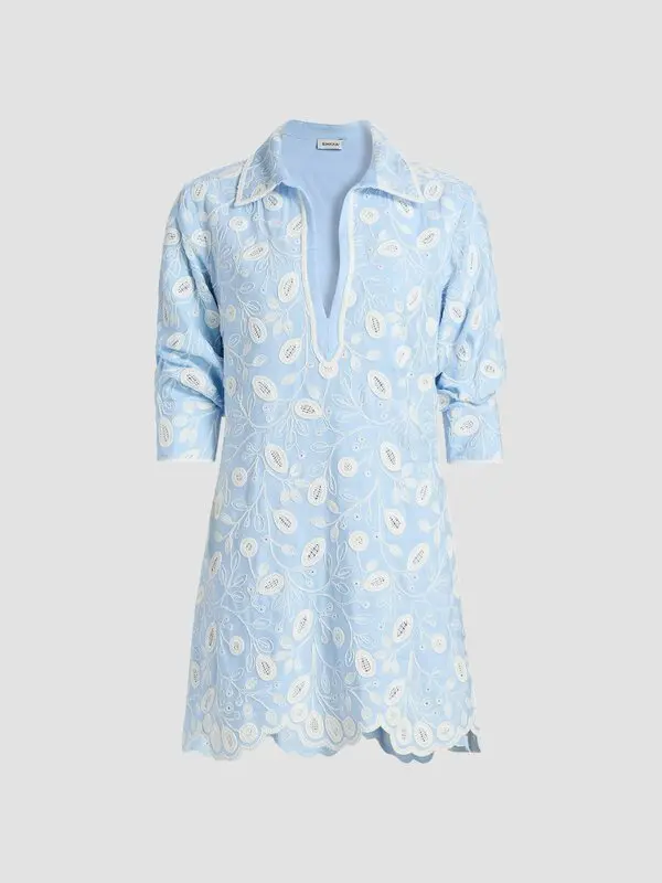 Simkhai Freya Embroidered Linen-blend Mini Dress