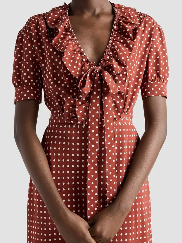 Prada Polka-dot Print Marocain Dress