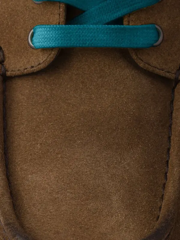 Prada Aged Suede Lace-up Ankle Boots
