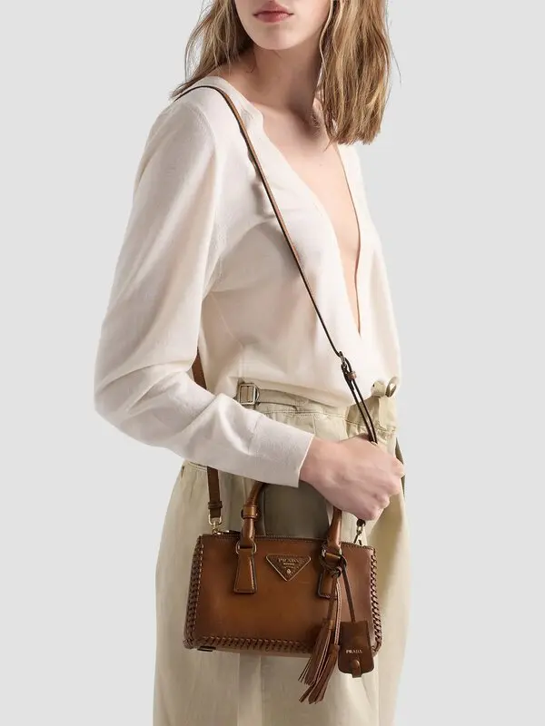 Prada Galleria Mini Top Handle Leather Bag