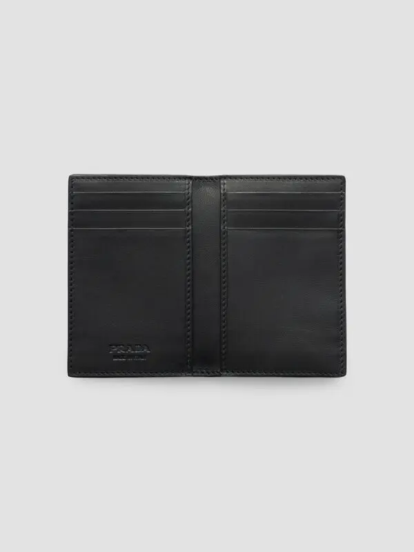 Prada Antiqued Leather Card Holder - Black