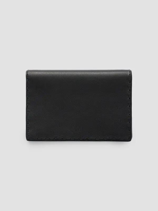 Prada Antiqued Leather Card Holder - Black