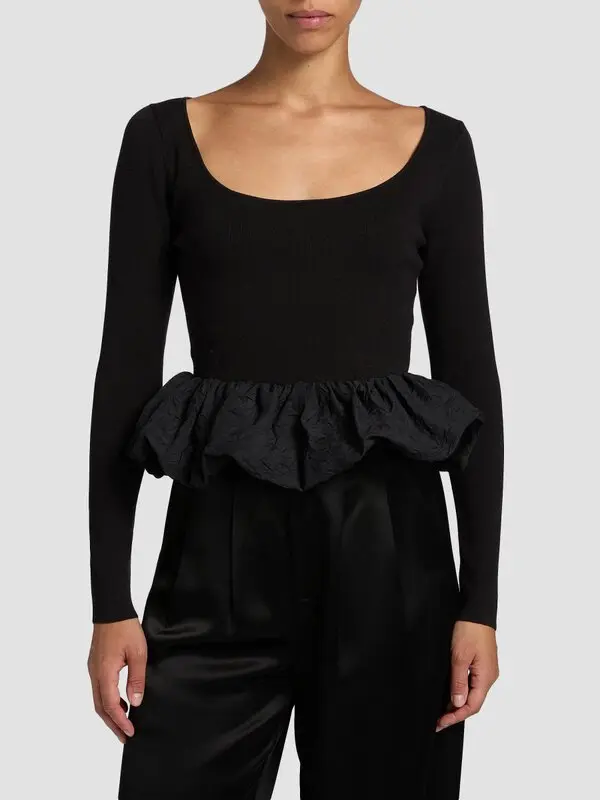 Rails Tillie Ruffled-hem Top - Black