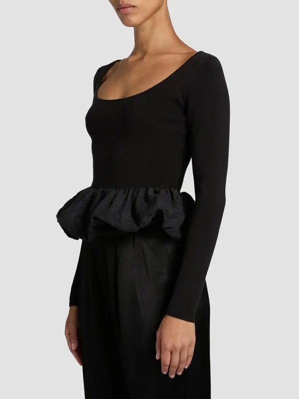 Rails Tillie Ruffled-hem Top - Black