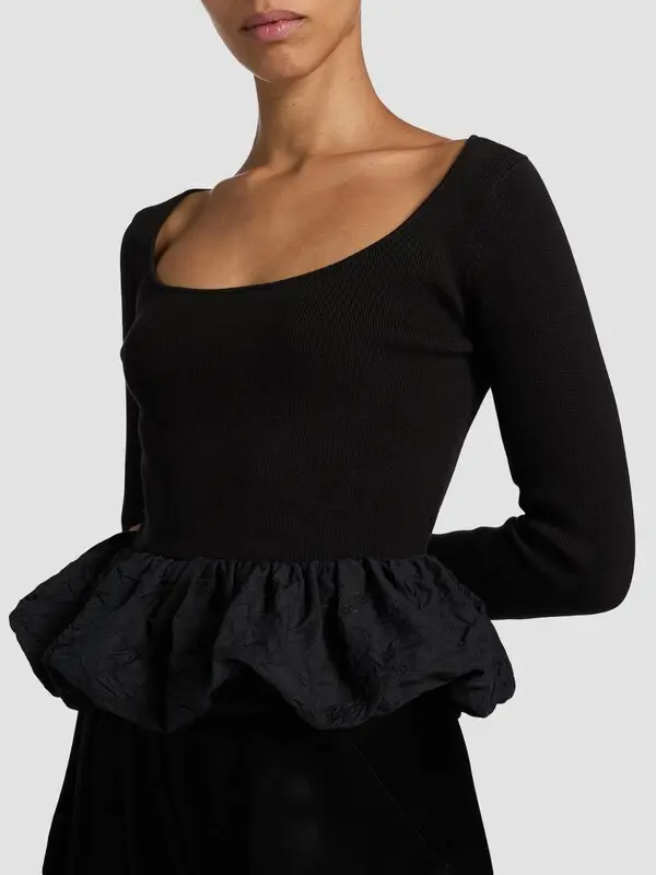 Rails Tillie Ruffled-hem Top - Black