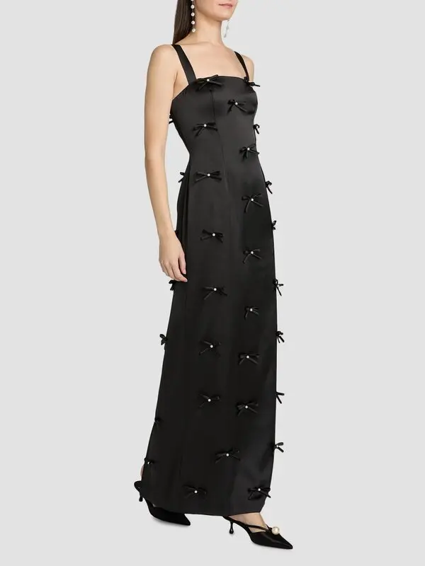 AS IT MAY Amora Embellished Bow Satin Gown