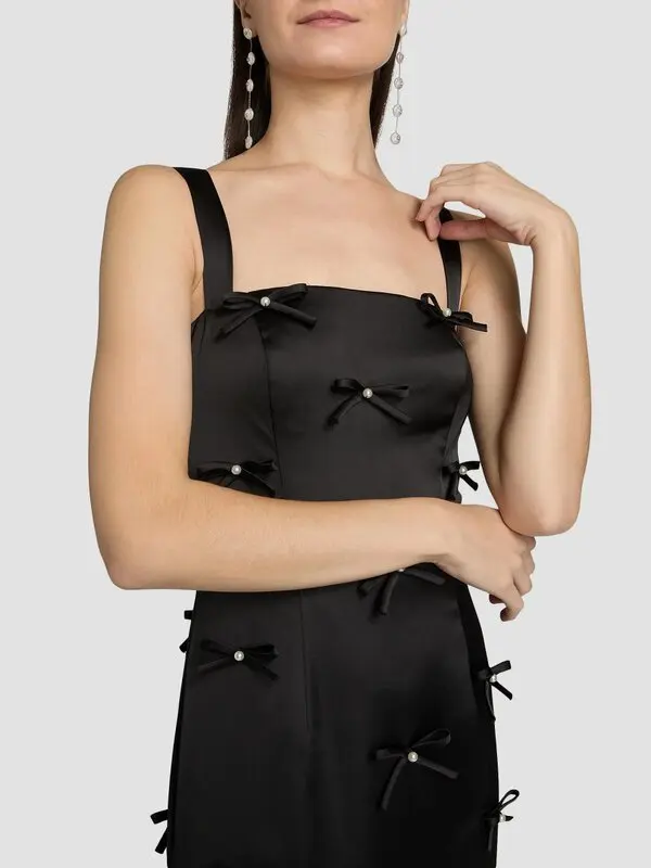 AS IT MAY Amora Embellished Bow Satin Gown