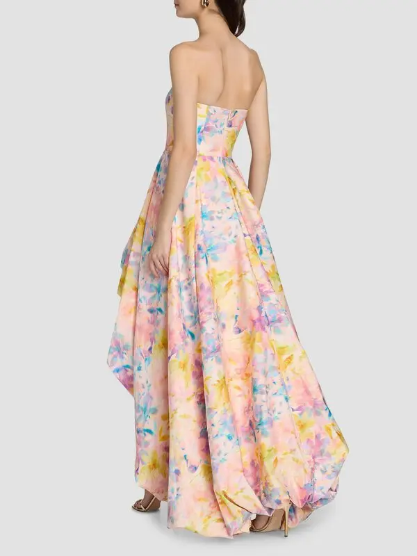 AS IT MAY Ava Floral Faille High-low Gown