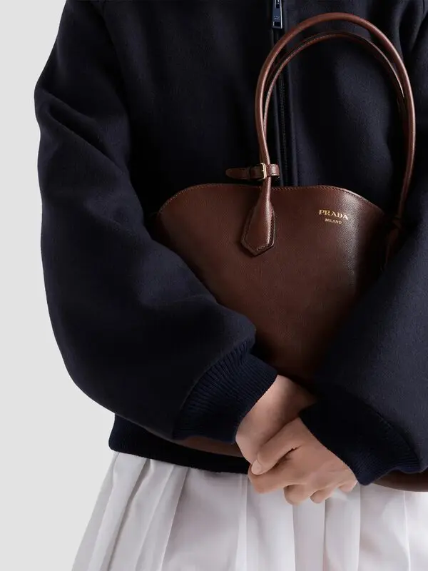 Prada Signet Large Leather Tote Bag