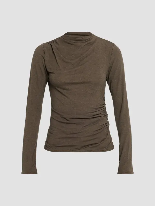 Rails Joelle Ruched Long-sleeve Top - Olive