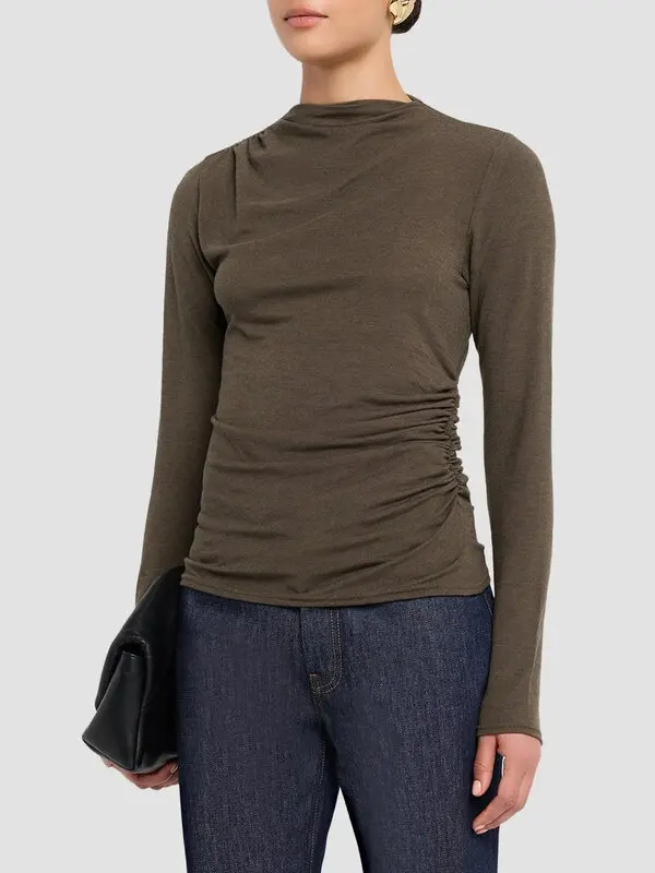 Rails Joelle Ruched Long-sleeve Top - Olive