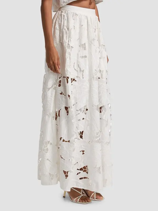 AMUR Mich Eyelet Maxi Skirt
