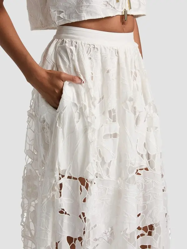 AMUR Mich Eyelet Maxi Skirt