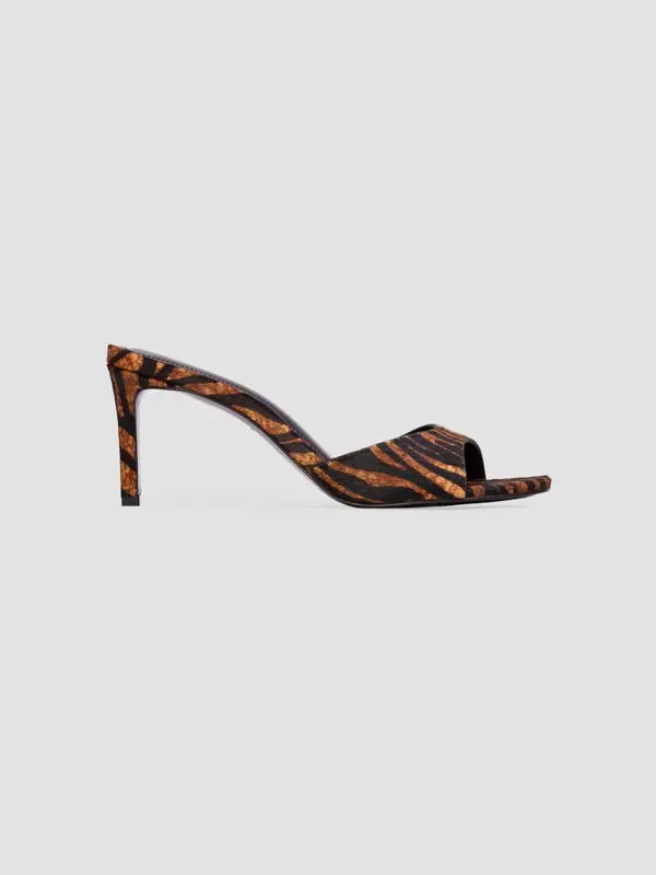 BLACK SUEDE STUDIO Freddie 70mm Pony Hair Mules - Brown Zebra