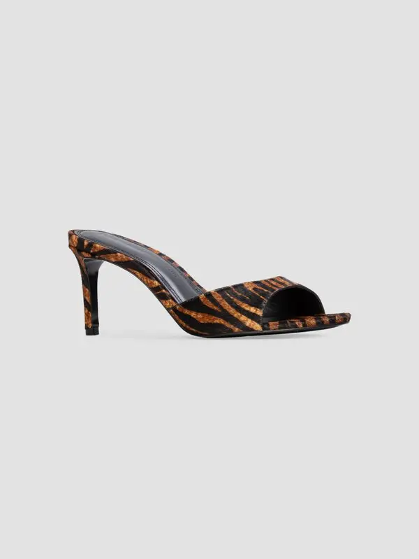 BLACK SUEDE STUDIO Freddie 70mm Pony Hair Mules - Brown Zebra
