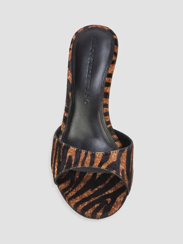 BLACK SUEDE STUDIO Freddie 70mm Pony Hair Mules - Brown Zebra