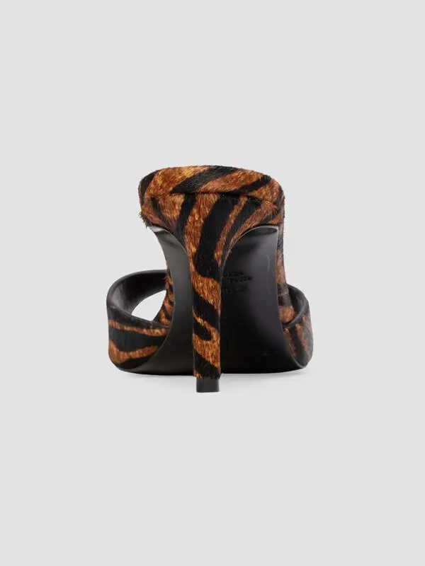 BLACK SUEDE STUDIO Freddie 70mm Pony Hair Mules - Brown Zebra