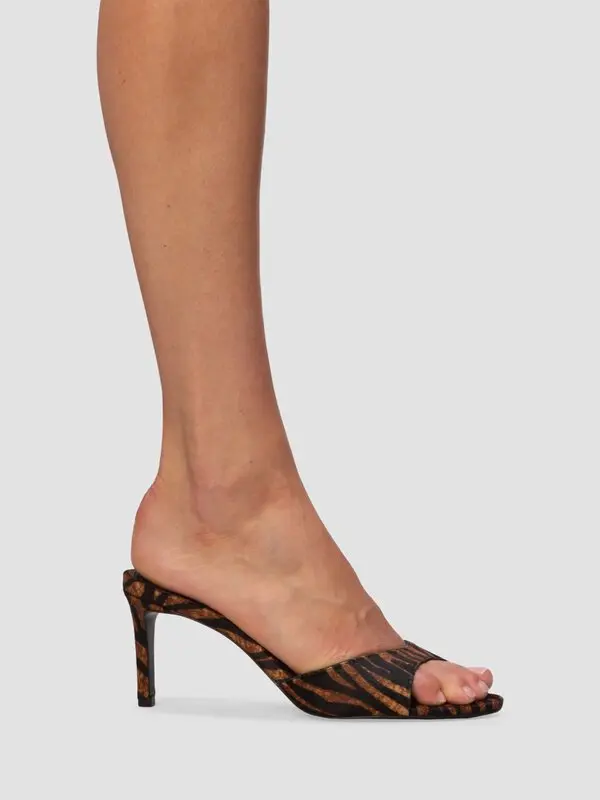 BLACK SUEDE STUDIO Freddie 70mm Pony Hair Mules - Brown Zebra