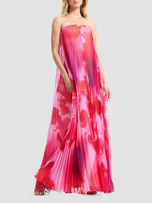 Dress The Population Kelston Plissé Strapless Dress