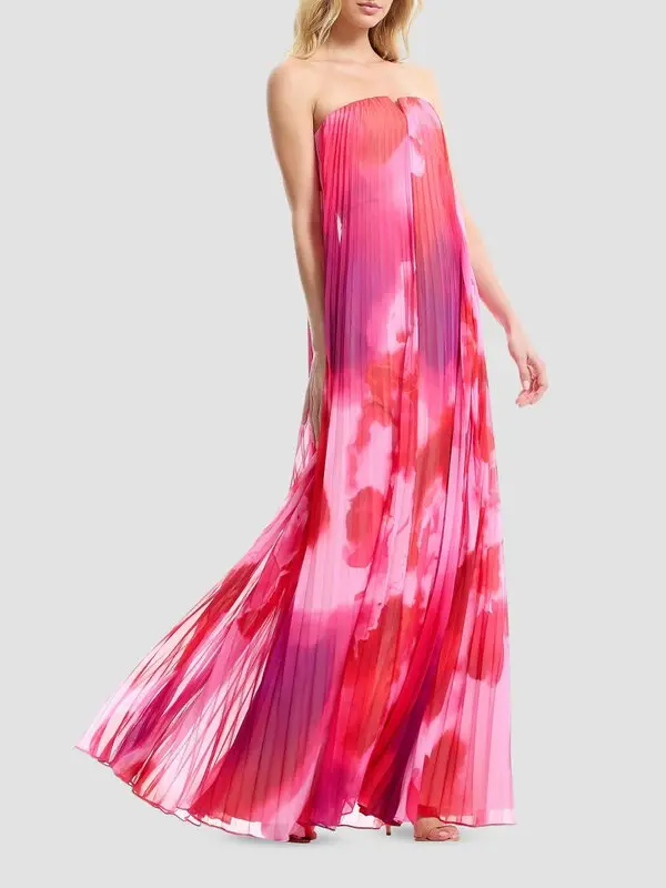 Dress The Population Kelston Plissé Strapless Dress