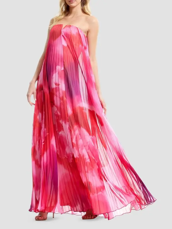 Dress The Population Kelston Plissé Strapless Dress