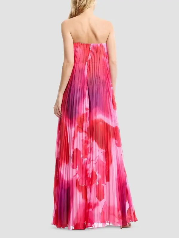 Dress The Population Kelston Plissé Strapless Dress